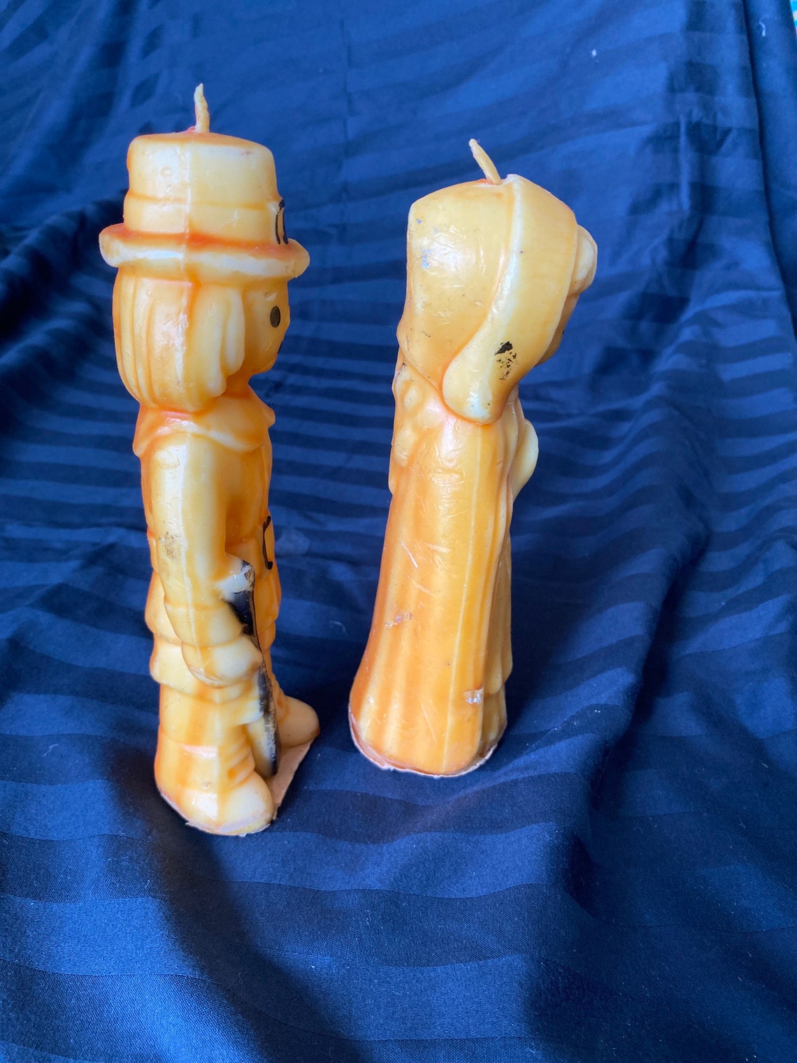 Pair of Gurley Pilgrim or Puritan Orange Large Candles - Etsy UK