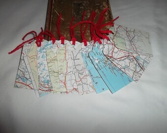 Vintage Map Gift Tags English Map 1959 Set of 10 - Etsy