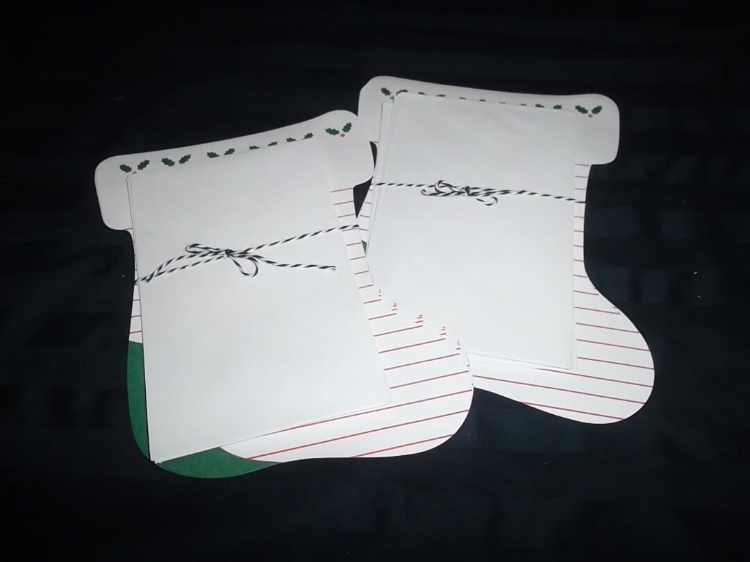 Vintage Christmas Stocking Shaped Stationery 10 Lined Sheets - Etsy