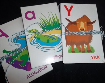 Vintage Alphabet Flash Cards - Etsy