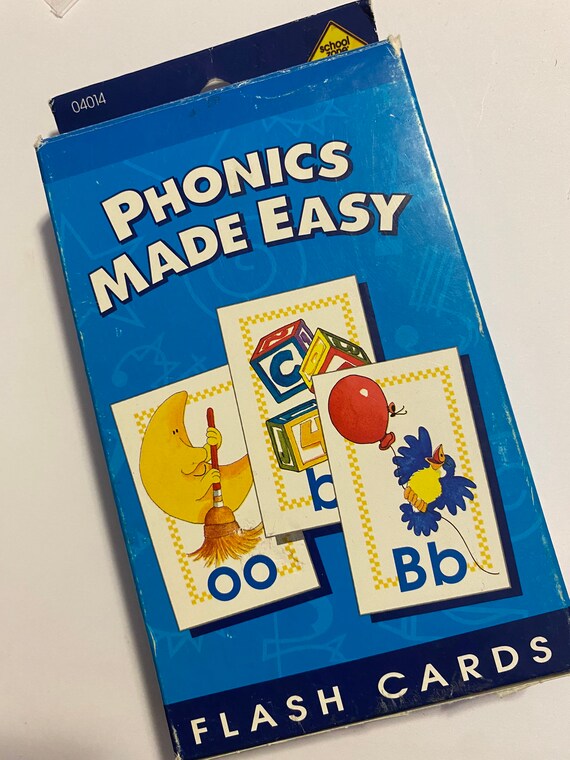 Phonics Flash Cards Vintage School Zone | Etsy