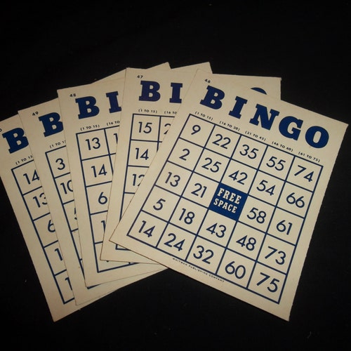 Set 10 Vintage Bingo Cards Old Bingo Cards Antique Bingo - Etsy