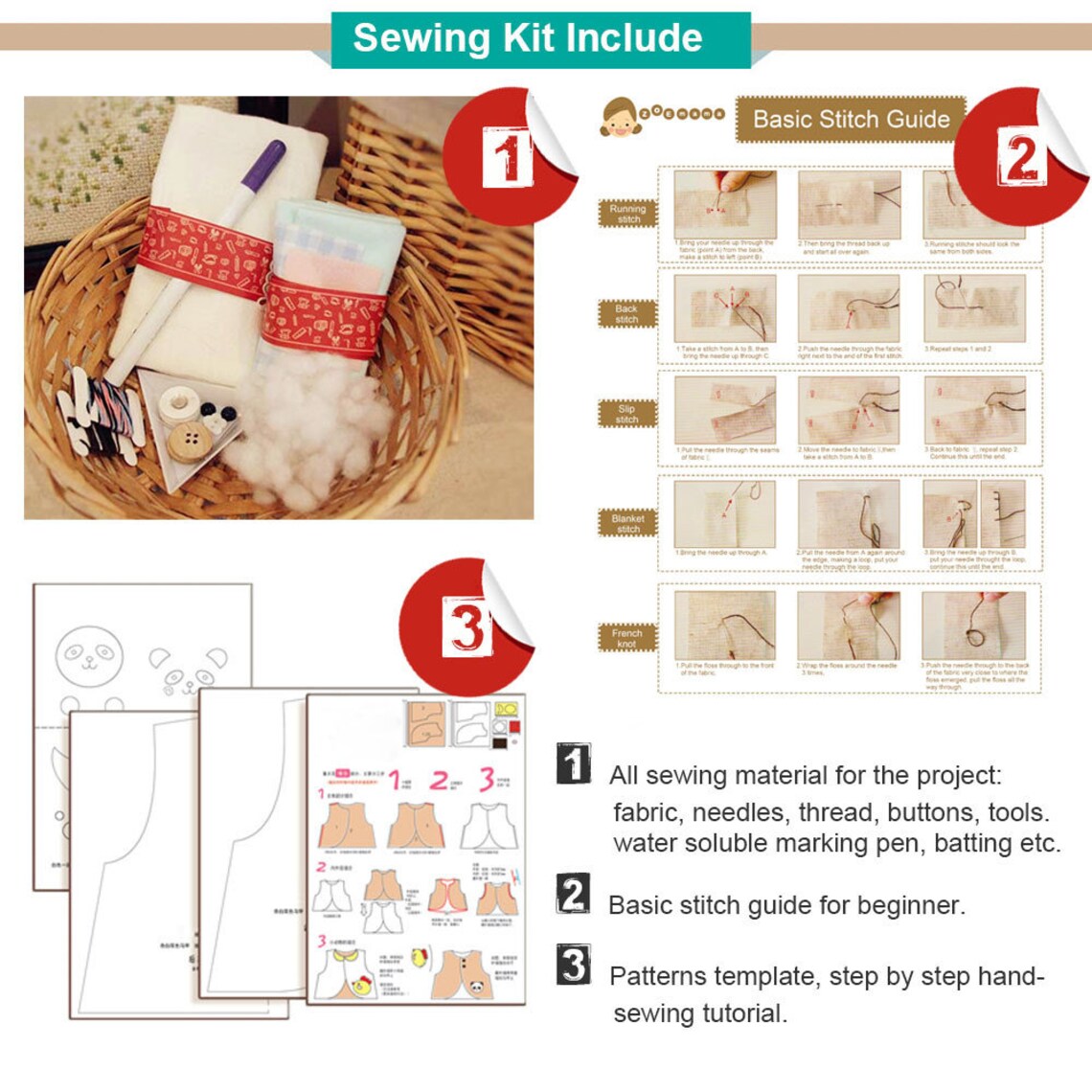 Pillow Sewing DIY Kit New Born Baby Boy Girl Gift Set Pack - Etsy