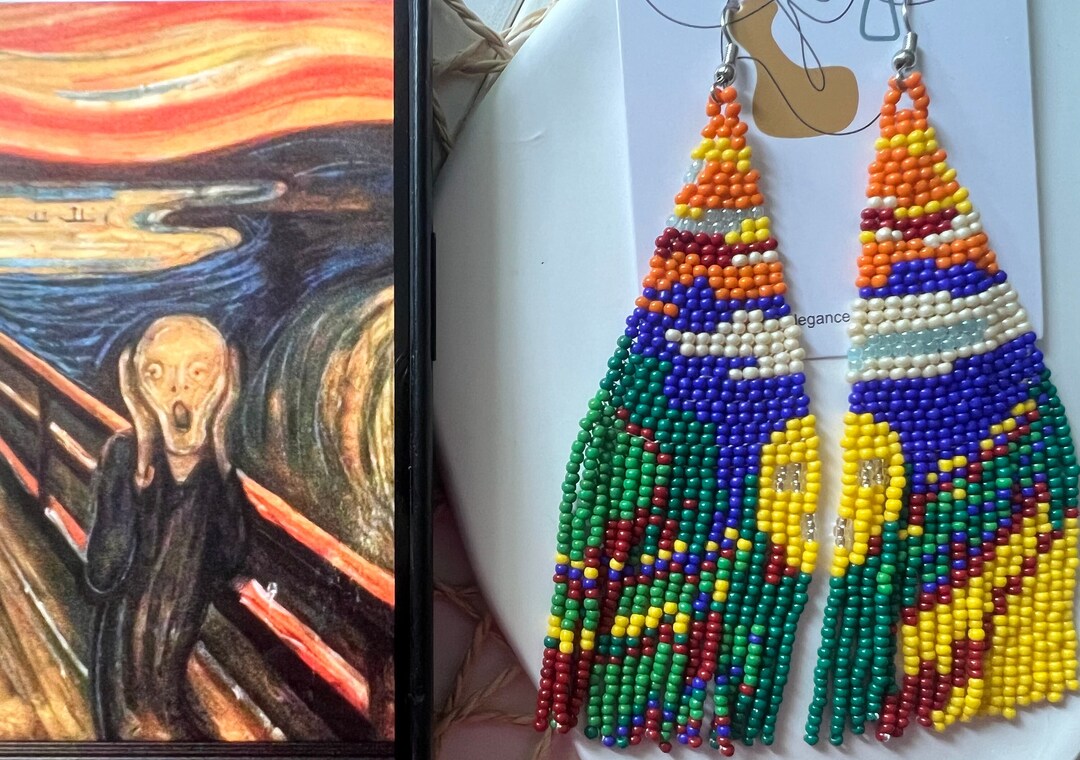 Scream Earrings Inspired by Munch Beaded Handmade Earrings - Art Lover ...