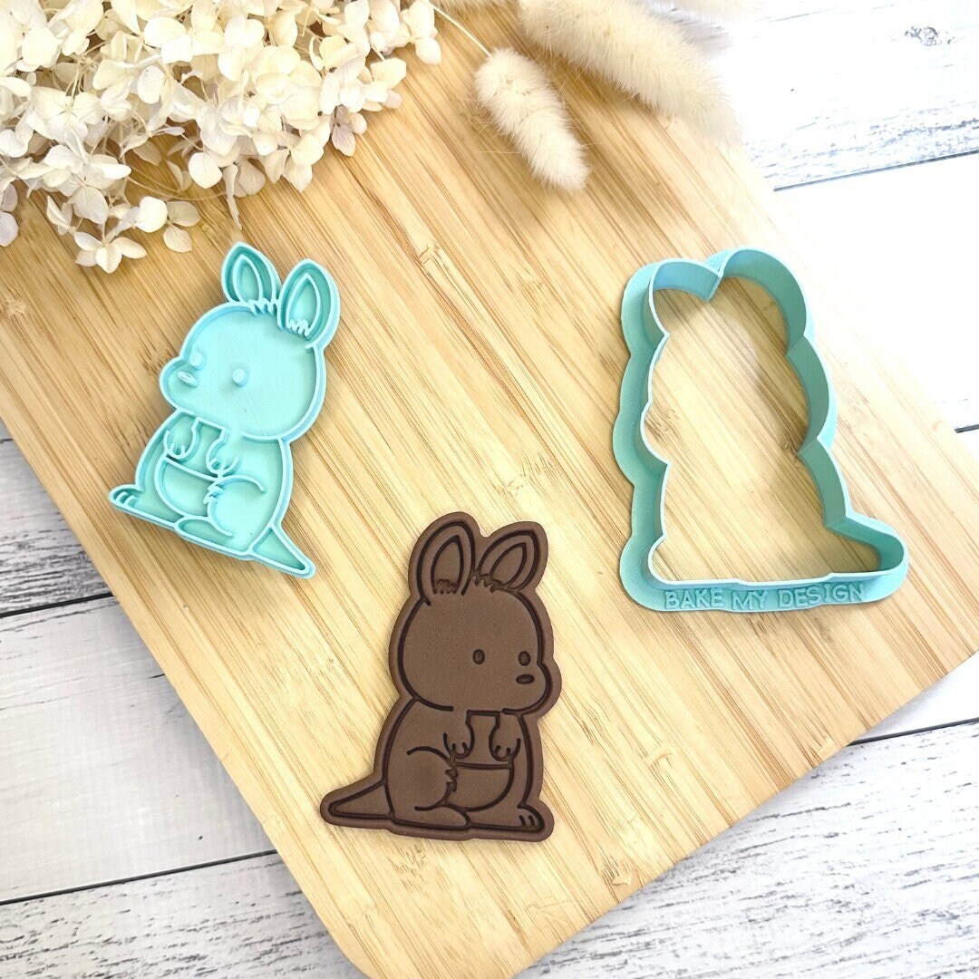 Kangaroo Cookie Cutter & Embosser Set - Etsy