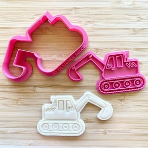 Excavator Cookie Cutter and Embosser Set - Etsy