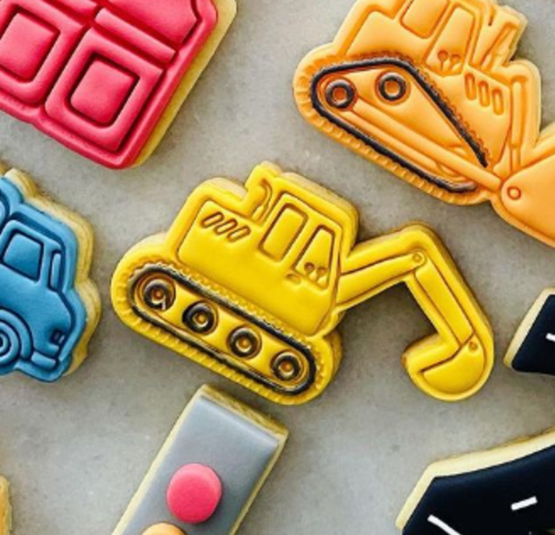 Excavator Cookie Cutter and Embosser Set - Etsy