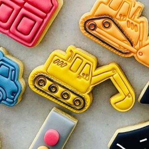 Excavator Cookie Cutter and Embosser Set - Etsy