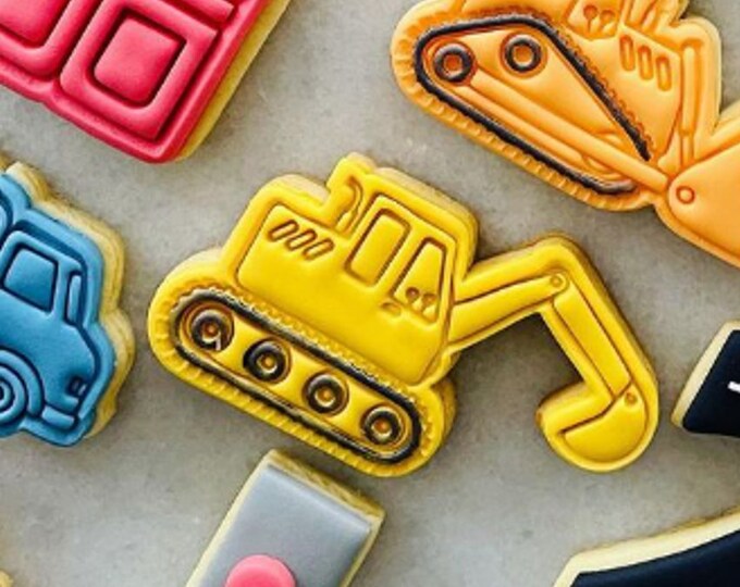 Backhoe Excavator 227-691 Cookie Cutter and Acrylic Stamp imprinted - Etsy