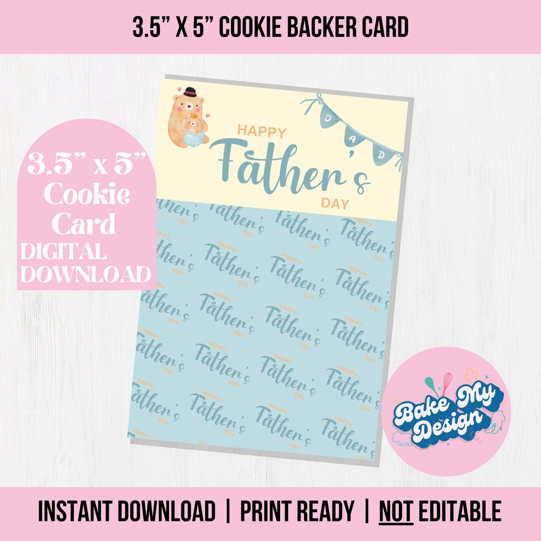 Printable Happy Father's Day Cookie Card Instant Digital - Etsy