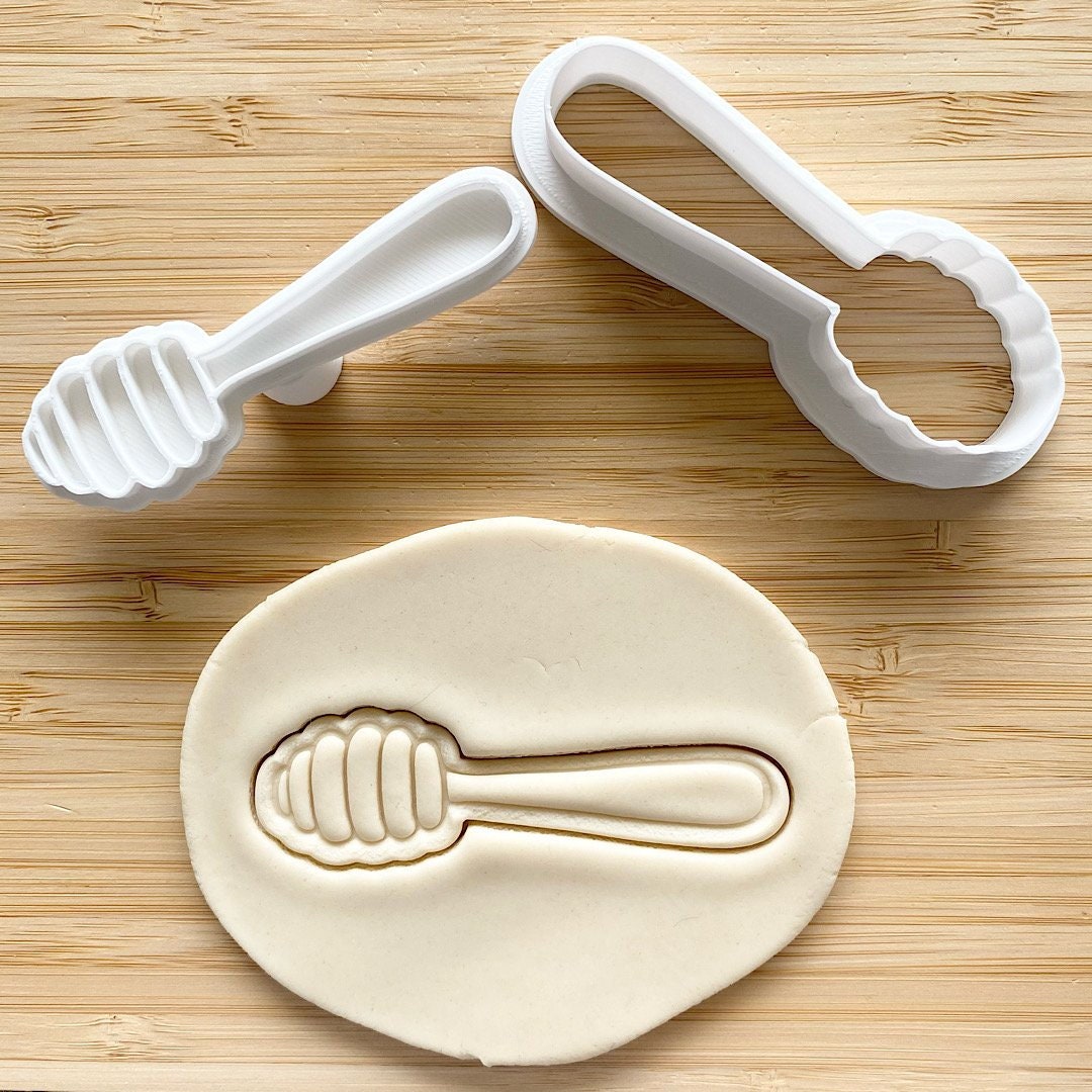Honey Pot Spoon Cookie Cutter and Embosser Set - Etsy Australia