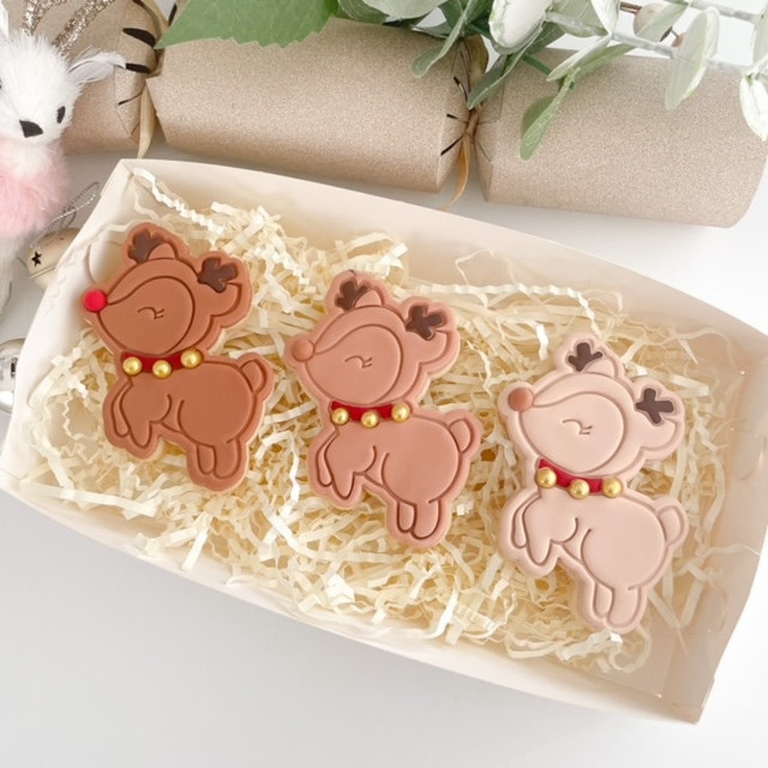Reindeer Cookie Cutter & Embosser Set - Etsy