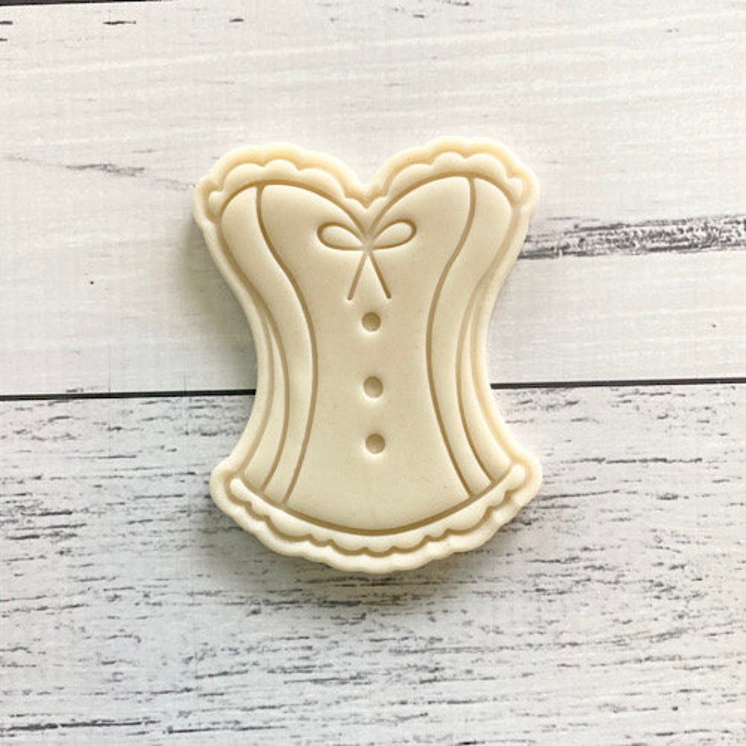 Corset Cookie Cutter & Embosser Set Valentines Cookie Cutter Underwear ...