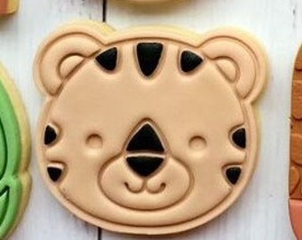 Tiger Cookie Cutter and Embosser, Jungle Cookie Cutter, Fondant ...