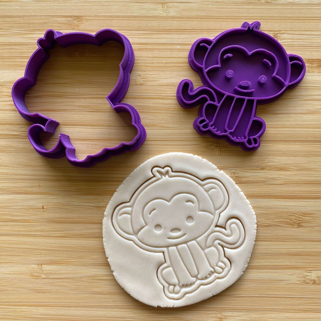 Monkey Cookie Cutter and Embosser Set - Etsy