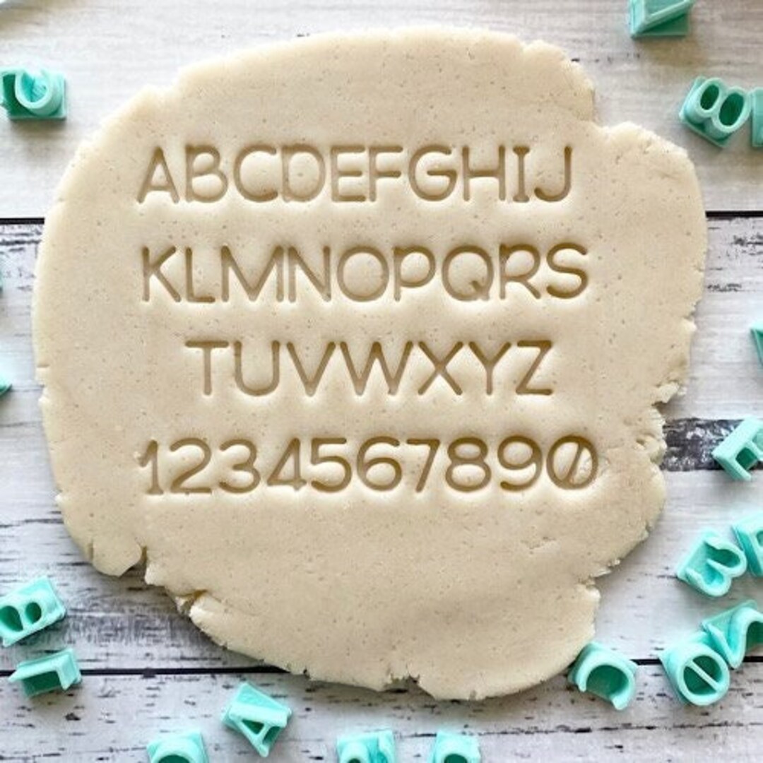 Alphabet Letter Font Cookie Embosser Set - Hearts - Etsy