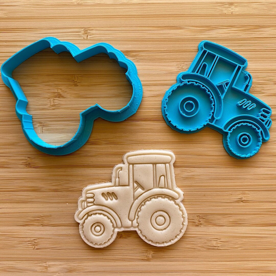 Tractor Cookie Cutter and Embosser Set - Etsy