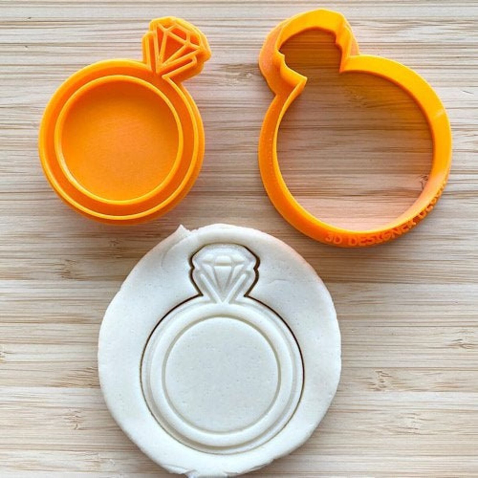 Engagement/wedding Ring Cookie Cutter and Embosser Set - Etsy