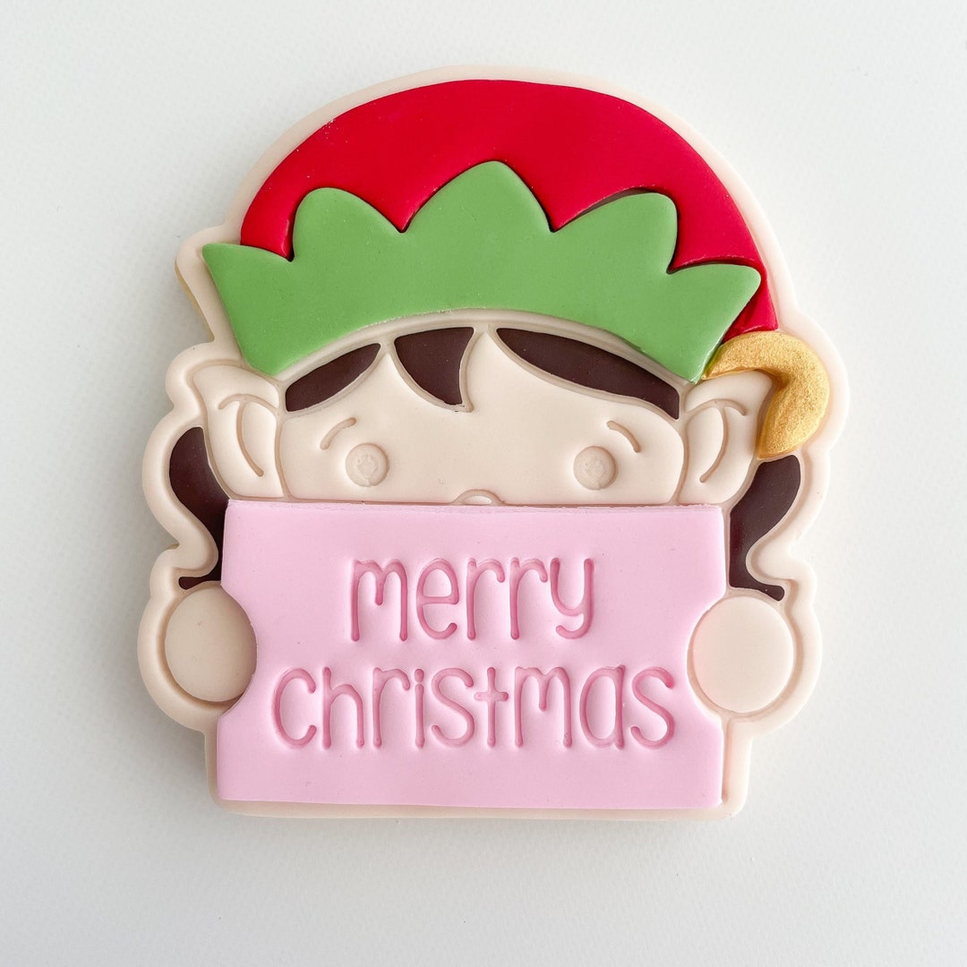 Girl Elf With Plaque Cookie Cutter & Embosser Set - Etsy