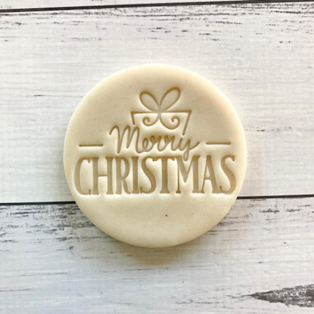 Merry Christmas Cookie Cutter & Embosser Set - Etsy