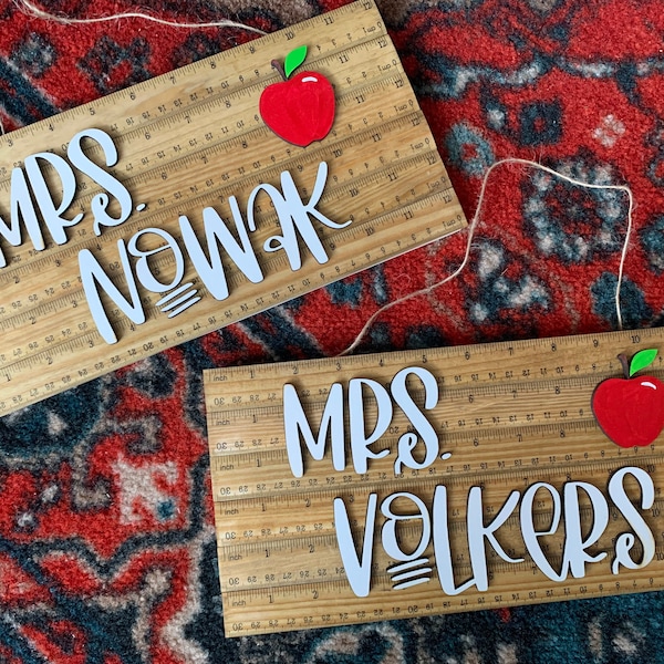 Teacher Ruler Sign - Etsy