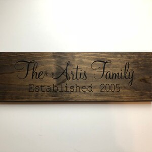 Rustic Family Sign Family Established Sign Business Sign | Etsy