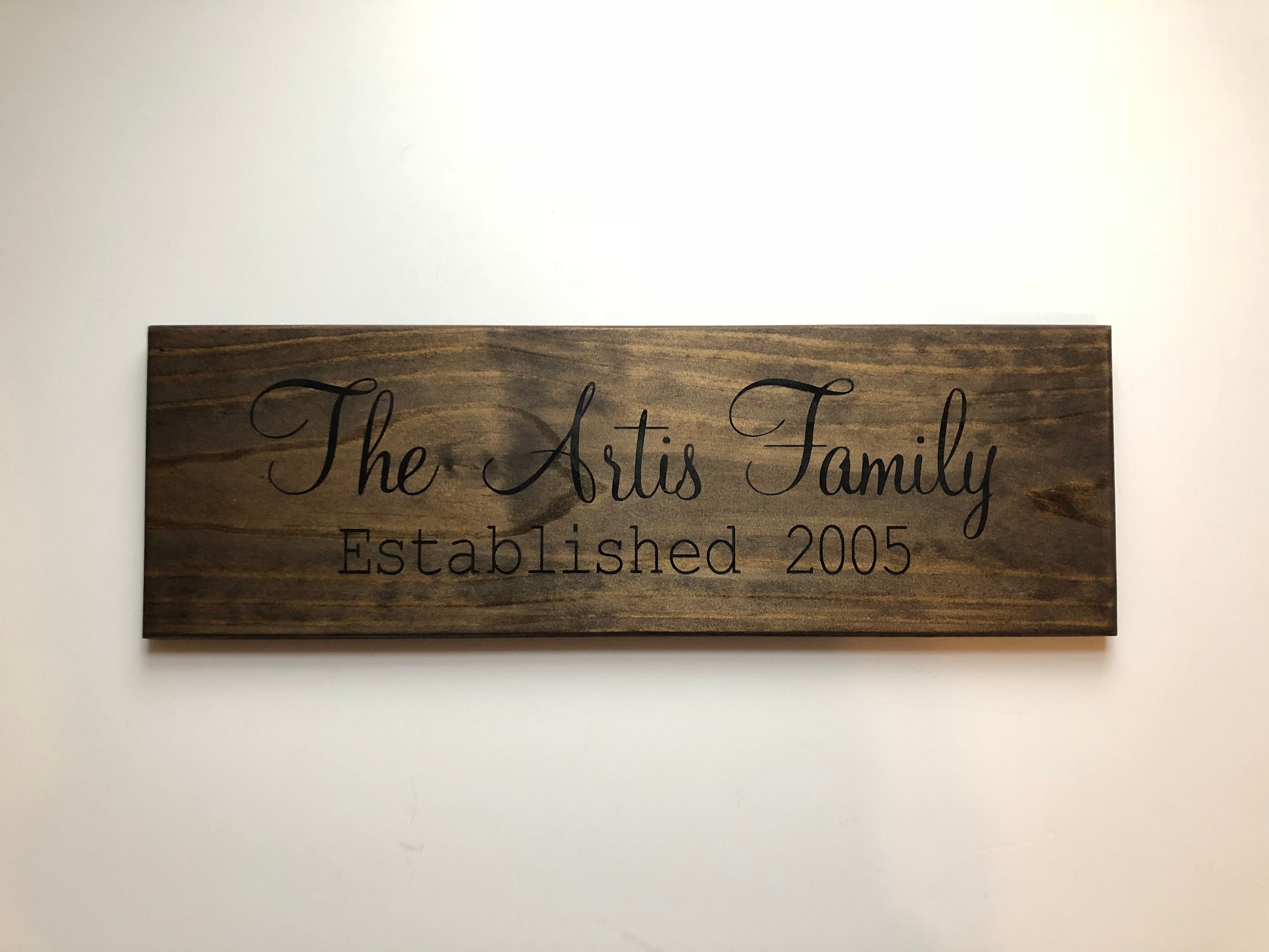 Rustic Family Sign Family Established Sign Business Sign | Etsy