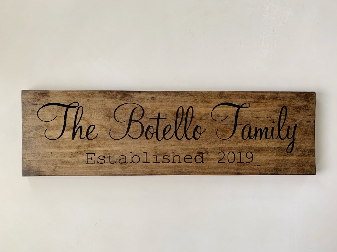 Rustic Family Sign Family Established Sign Business Sign | Etsy