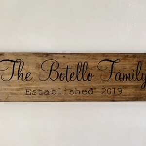 Rustic Family Sign Family Established Sign Business Sign | Etsy