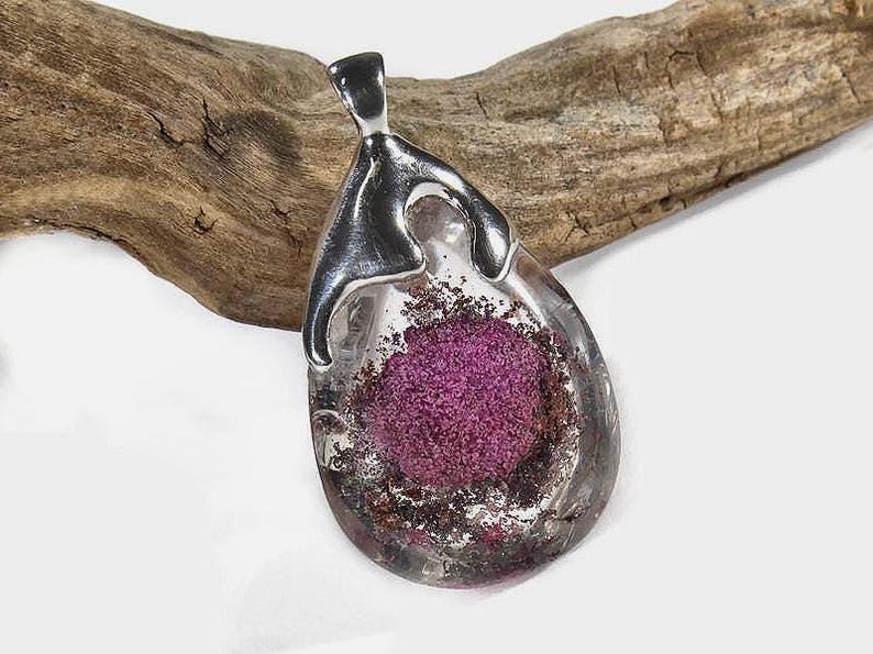 Pink Lodolite Pendant Made of 925 Silver as a Pink Garden Quartz ...
