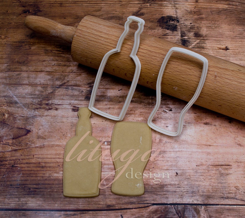 Beer Glass And Beer Bottle Cookie Cutter Set Of 2 Cutters Etsy