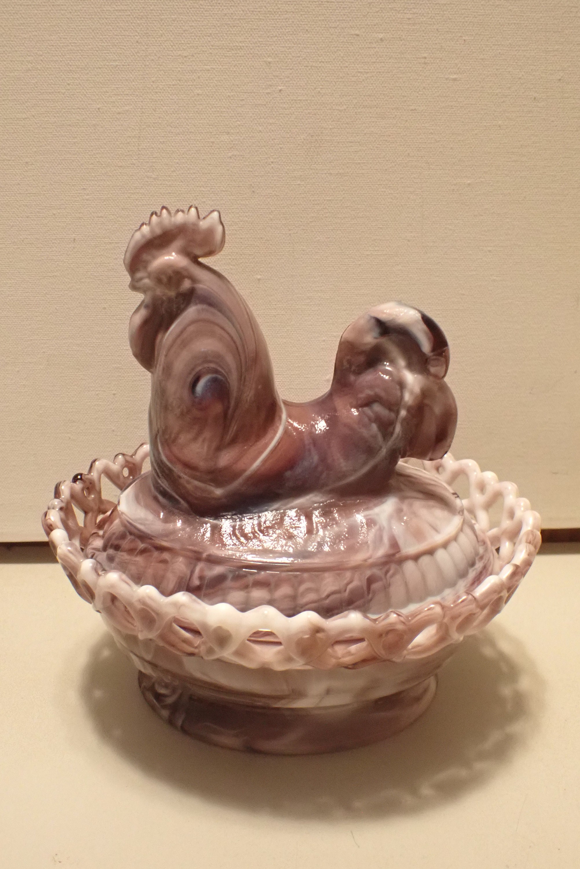 Genuine Imperial Purple Slag Glass Rooster on Nest W Tag - Etsy