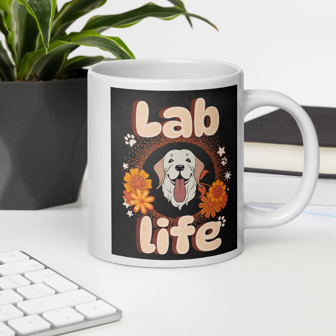 Labrador Life Coffee Mug, White Lab Dog, Labrador Retriever, Lab Mug ...