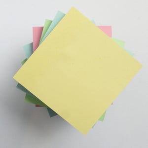 2 Square Sticky Note Pads / 76x76mm 3"x3" / 100 Pages Each of Pastel ...