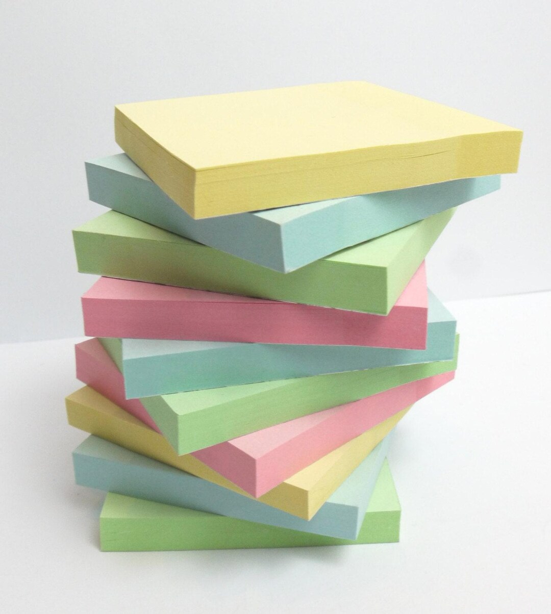 2 Square Sticky Note Pads / 76x76mm 3"x3" / 100 Pages Each of Pastel ...