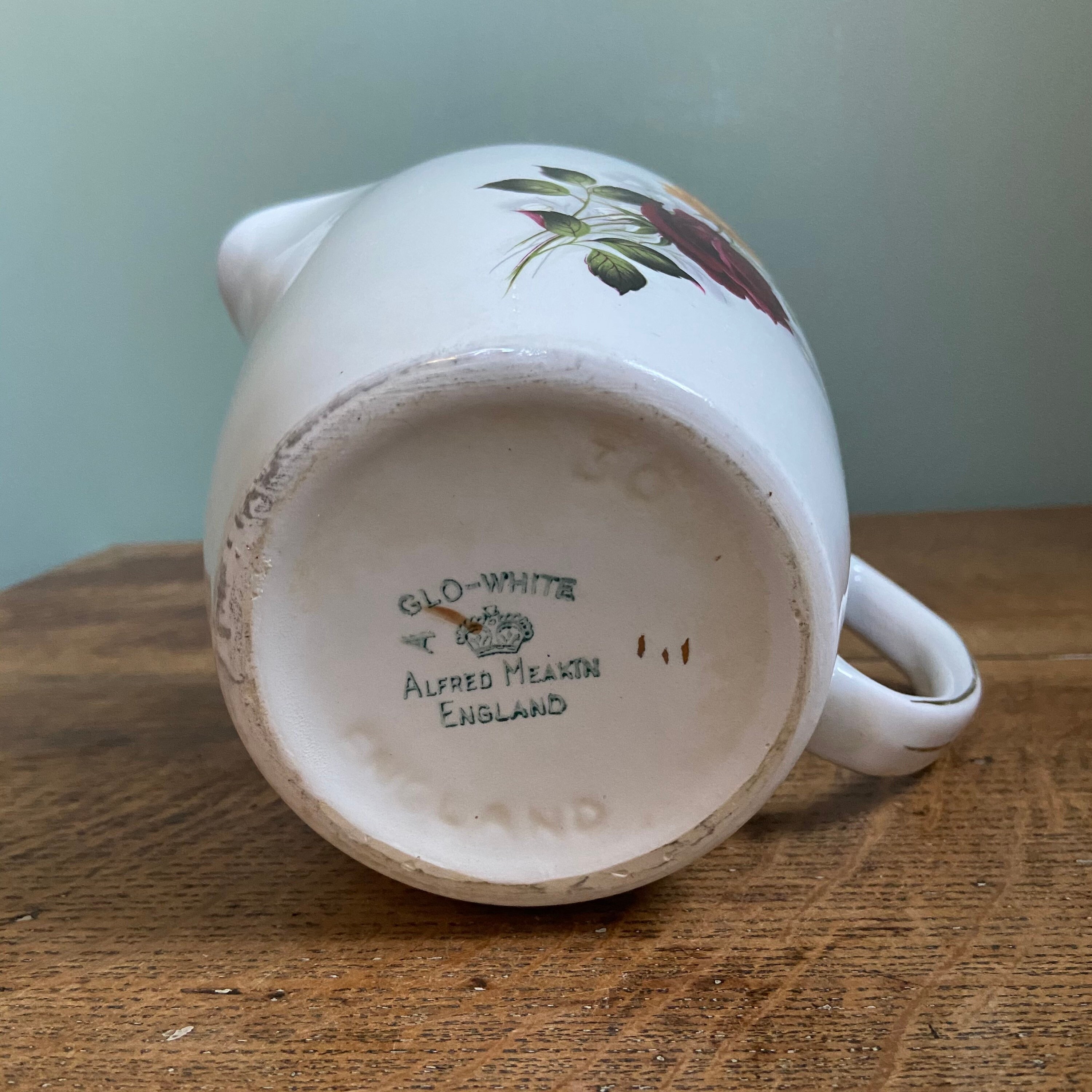 Large Alfred Meakin Vintage Floral White Floral Rose Jug - Etsy UK