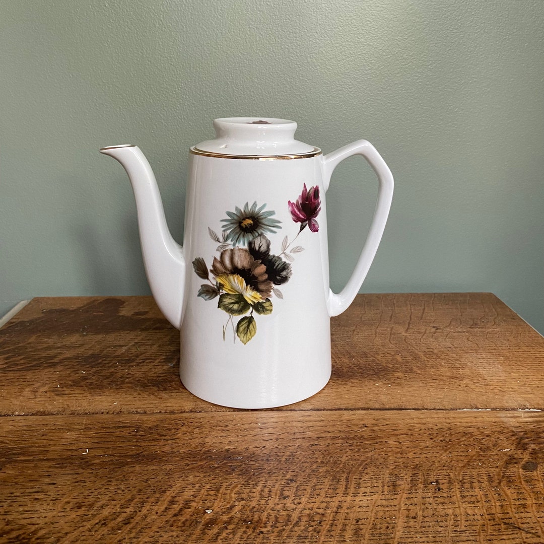 Pretty Vintage Alfred Meakin Floral Ceramic Teapot Coffee Pot - Etsy ...
