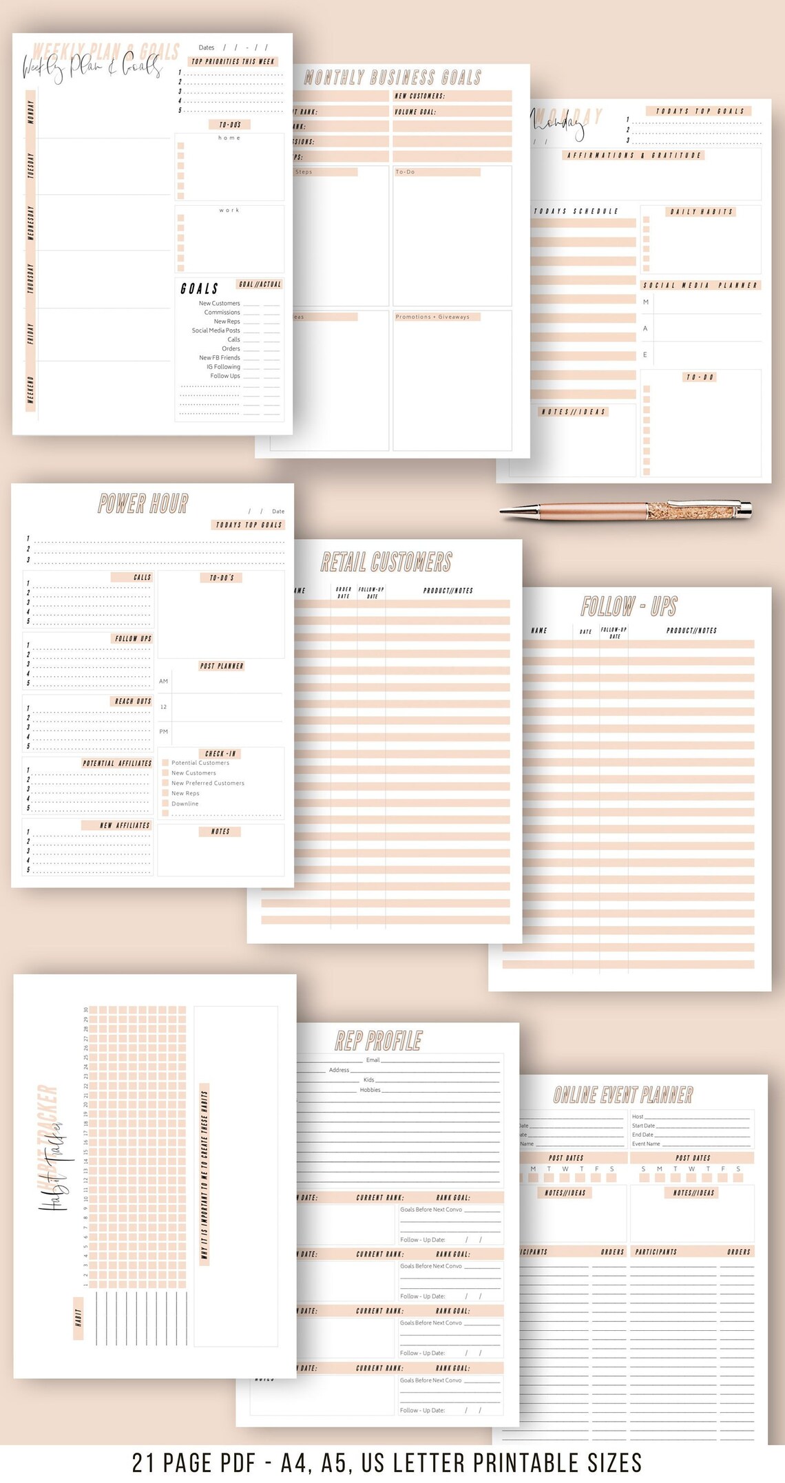 MLM Planner Direct Sales Planner Planner Printable Business - Etsy MLM Planner Direct Sales Planner Planner Printable Business - Etsy