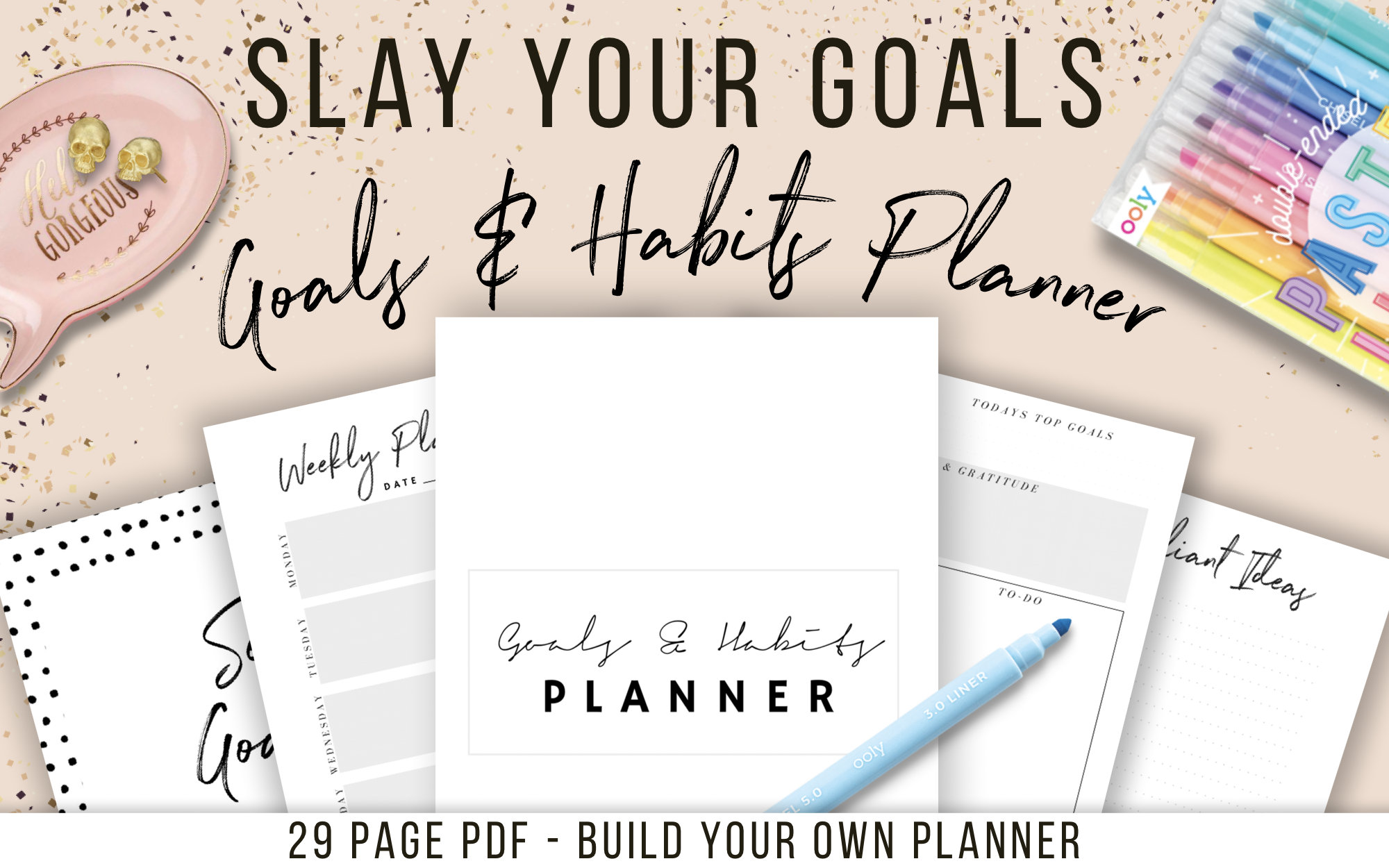Goals Planner Slay Your Goals: Goals & Habits Planner - Etsy