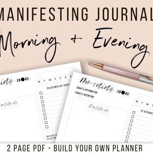 Gratitude Journal Manifesting Journal Morning & Evening - Etsy Polska