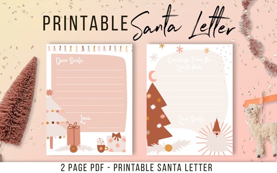 Letter To Santa Letter From Santa Printable | Etsy