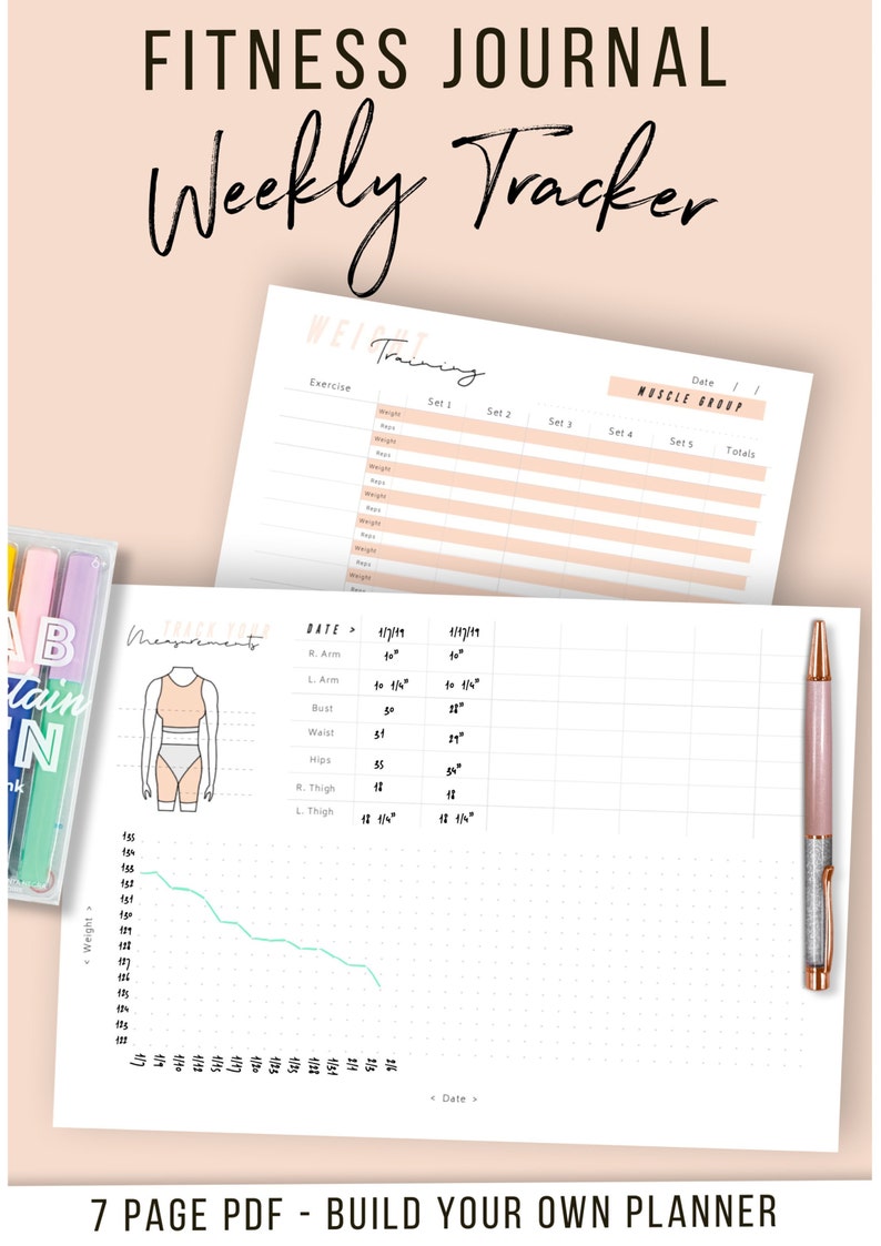 Fitness Planner Fitness Tracker Fitness Journal | Etsy