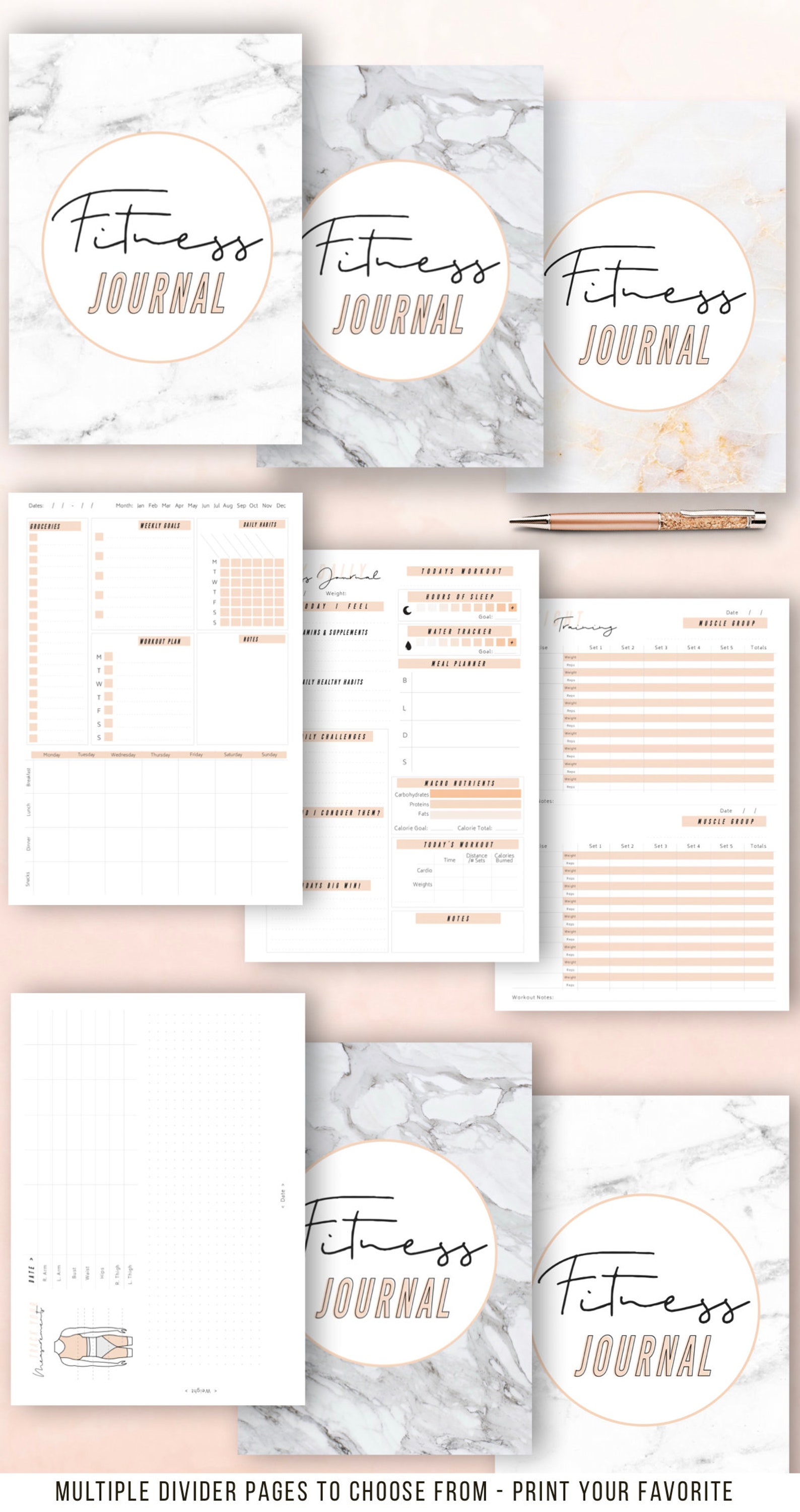 Fitness Planner Fitness Tracker Fitness Journal - Etsy