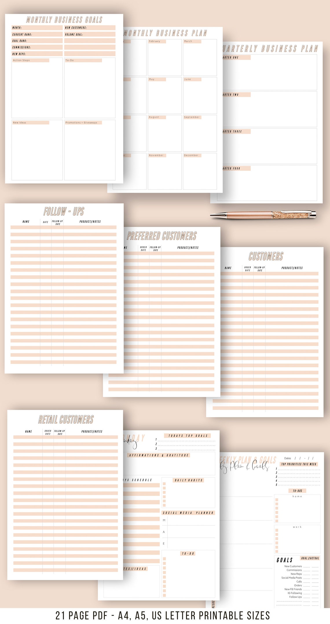 MLM Planner Direct Sales Planner Planner Printable Business - Etsy MLM Planner Direct Sales Planner Planner Printable Business - Etsy