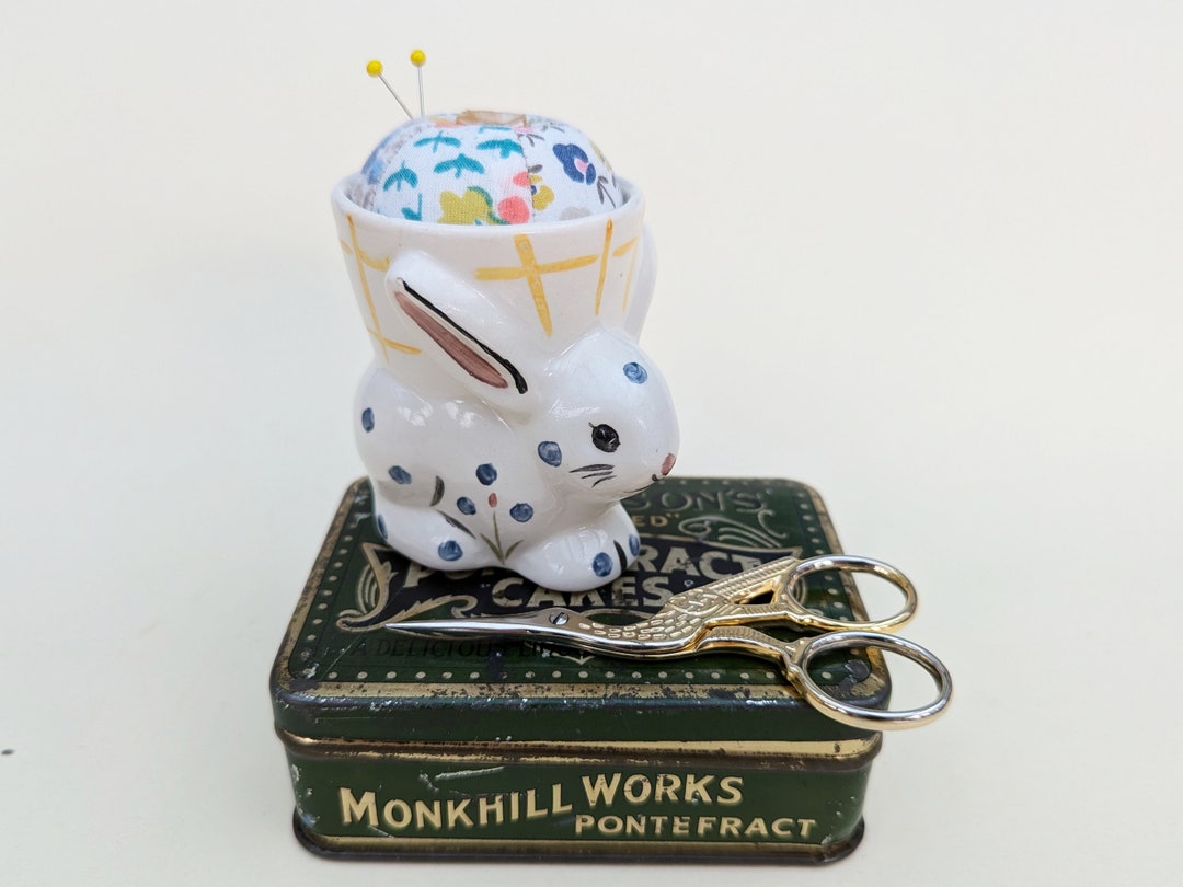 Pin Cushion Made in an Upcycled Rabbit Eggcup - Etsy
