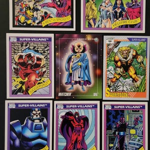 1990s Marvel X-men Villain Lot of 8 Cards Magneto/apocalypse/sabretooth ...