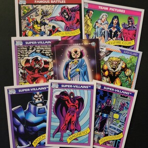 1990s Marvel X-men Villain Lot of 8 Cards Magneto/apocalypse/sabretooth ...