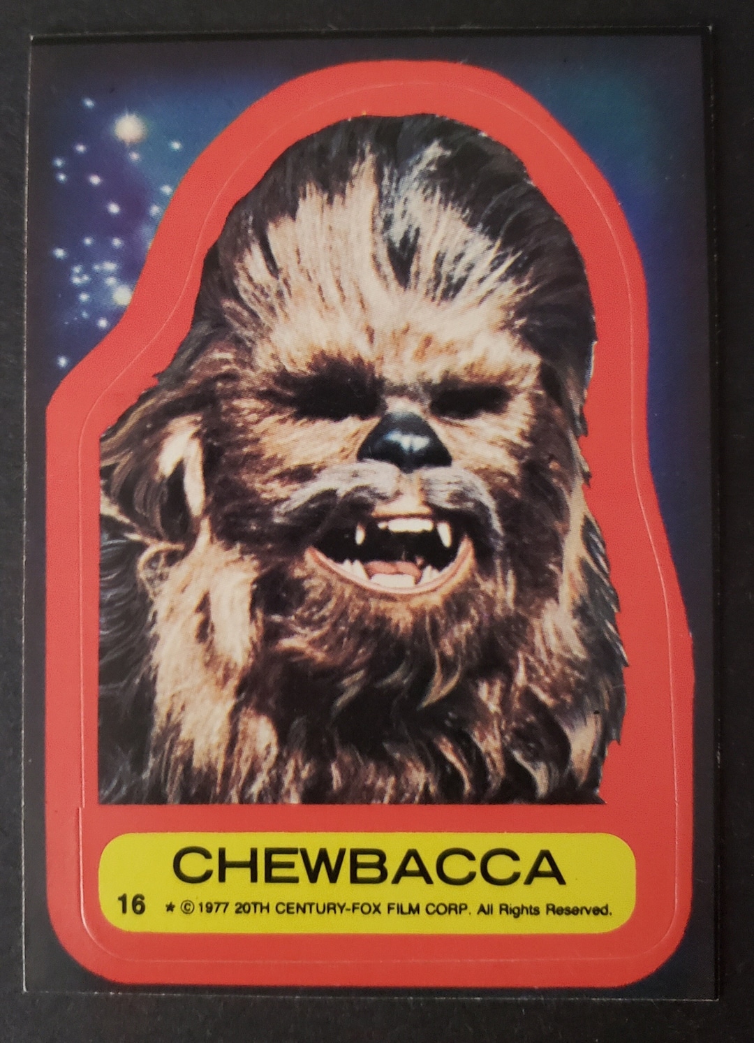 1977 Topps Star Wars Sticker Card Chewbacca Chewbacca 16 - Etsy