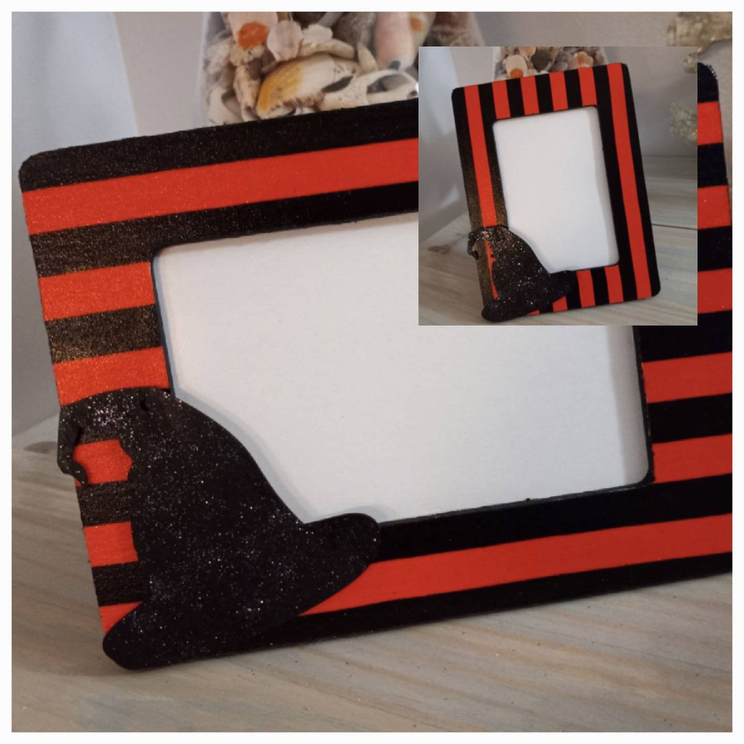 Halloween Witch Frame With Witch Hat Decoupage Wood 4 X 6 Picture Photo ...