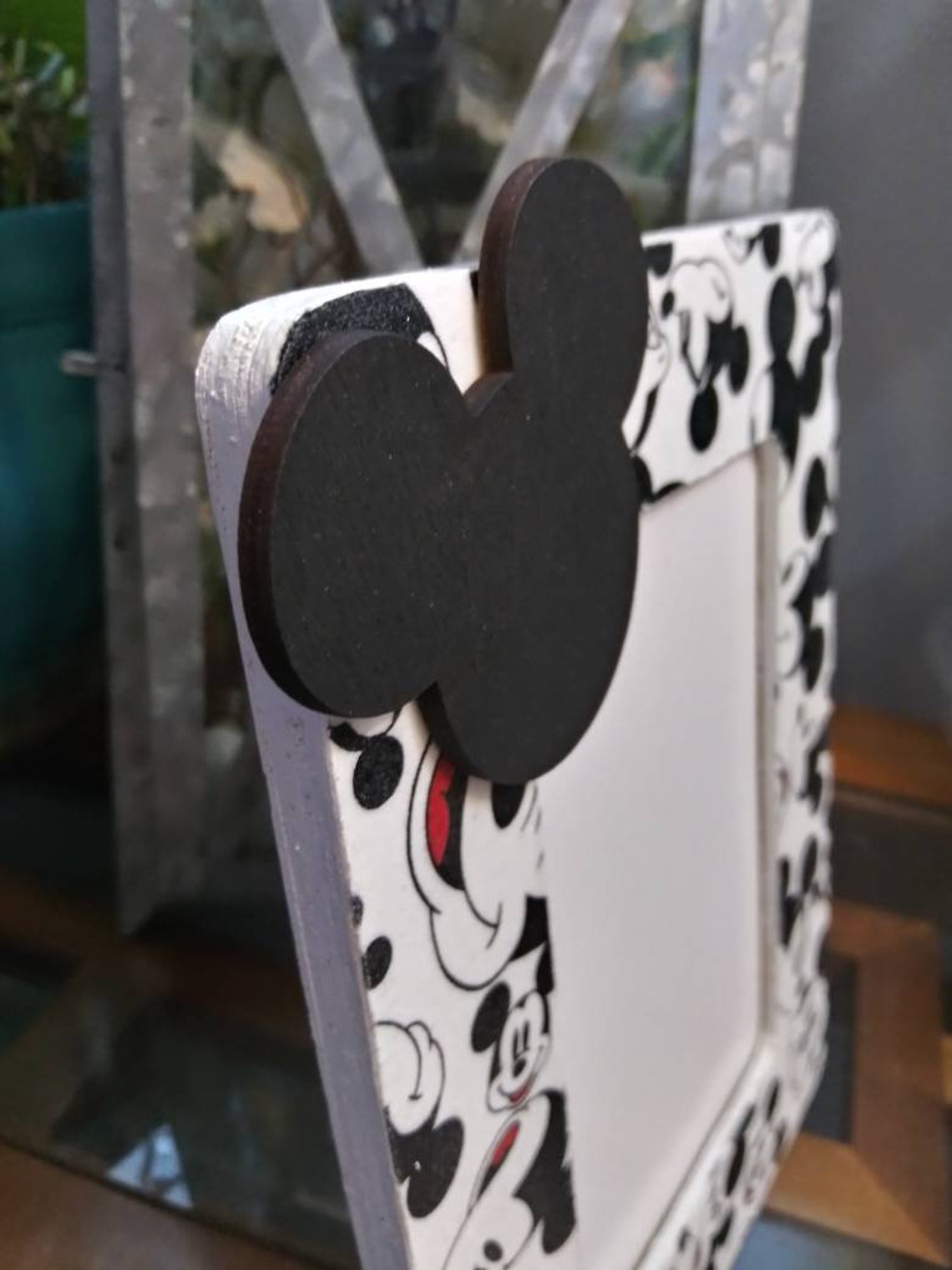 Mickey Mouse Faces Wood Decoupage Photo Picture Frame / Freestanding ...